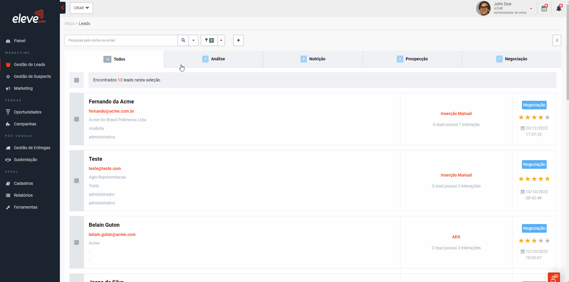 Como filtrar meus Leads? – Eleve CRM